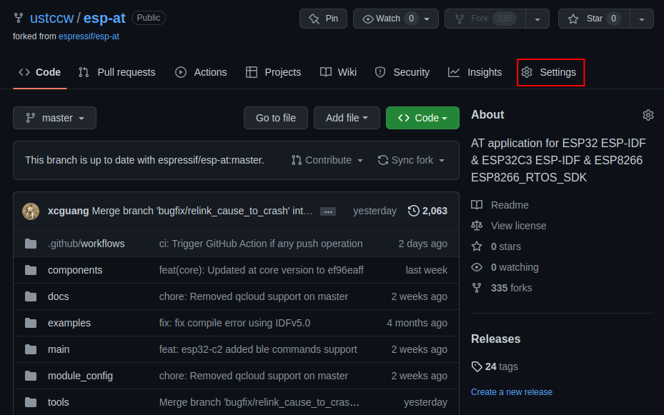 Compile ESP-AT Project on the GitHub Webpage - ESP32 - — ESP-AT User Guide release-v3.2.0.0 ...