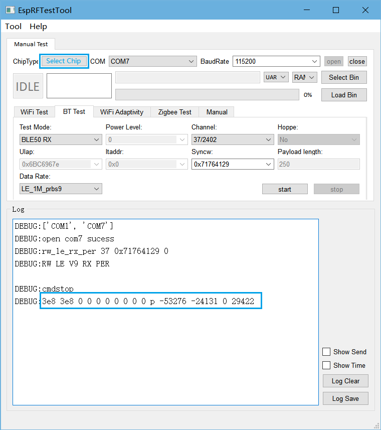 Bluetooth LE Non-Signaling Test - ESP32-C2 - — ESP Test Tools latest ...