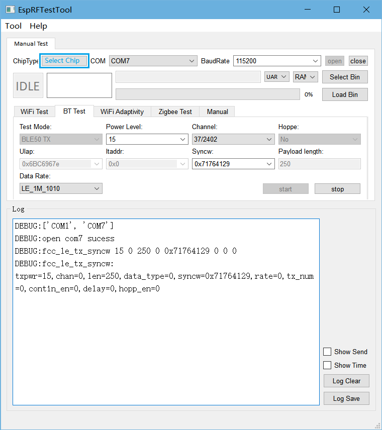Bluetooth LE Non-Signaling Test - ESP32-H2 - — ESP Test Tools latest ...