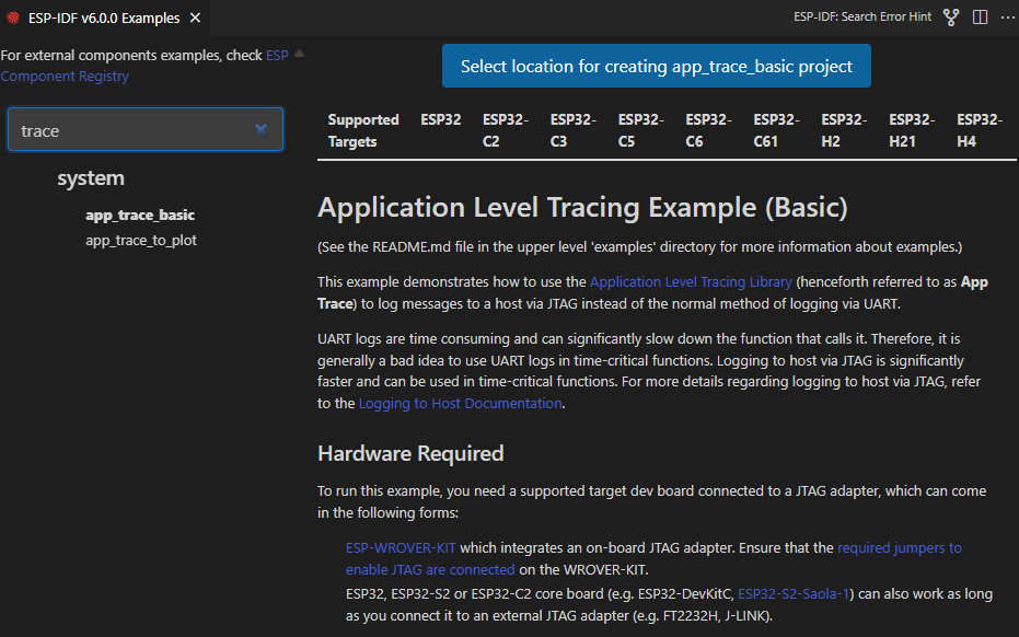 Application Tracing - - — ESP-IDF Extension for VSCode release-v2.0 documentation