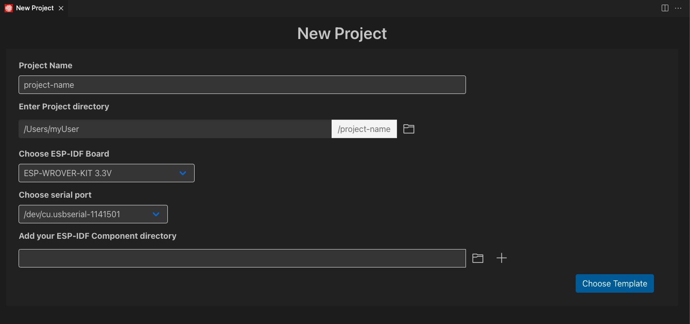 Create An Esp Idf Project — Esp Idf Extension For Vscode Release V20 Documentation