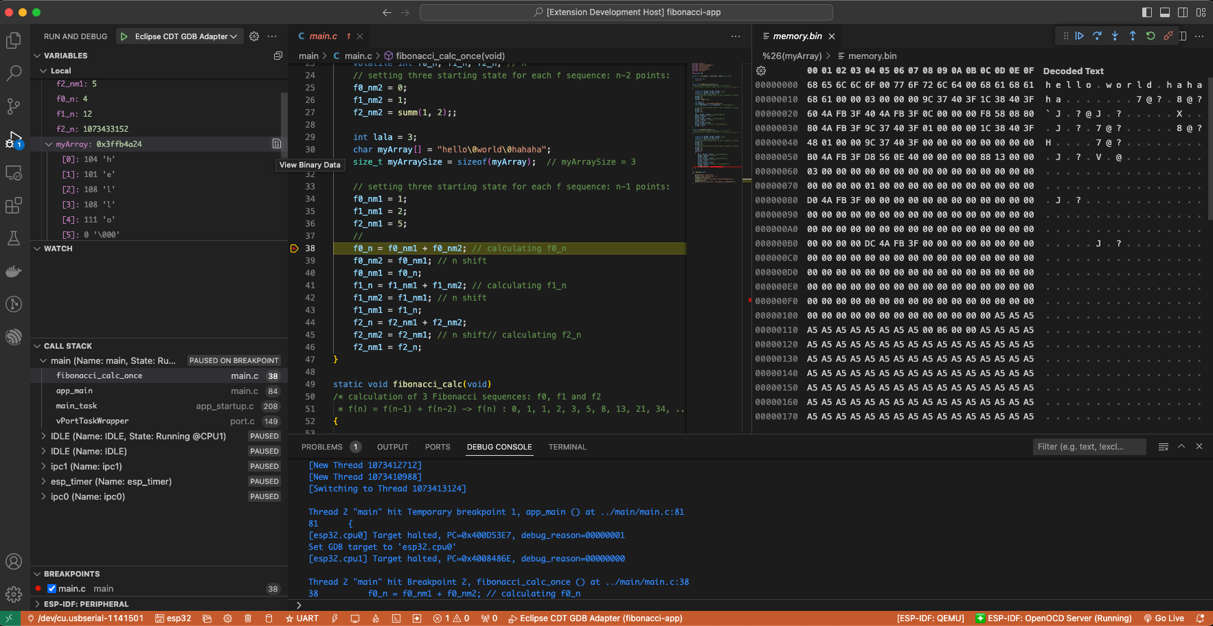 调试项目 - - — ESP-IDF Extension for VSCode release-v2.0 文档